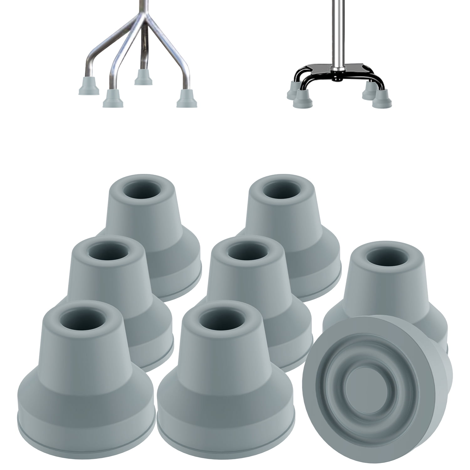 supregear 8pcs Quad Cane Tip, Non-Slip Rubber Cane Tip Extreme Grip ...