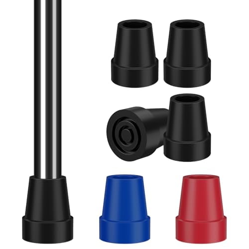 supregear Cane Tips 3/4 Inch, 4 Pack, Balck, Steel-Reinforced Tips for ...