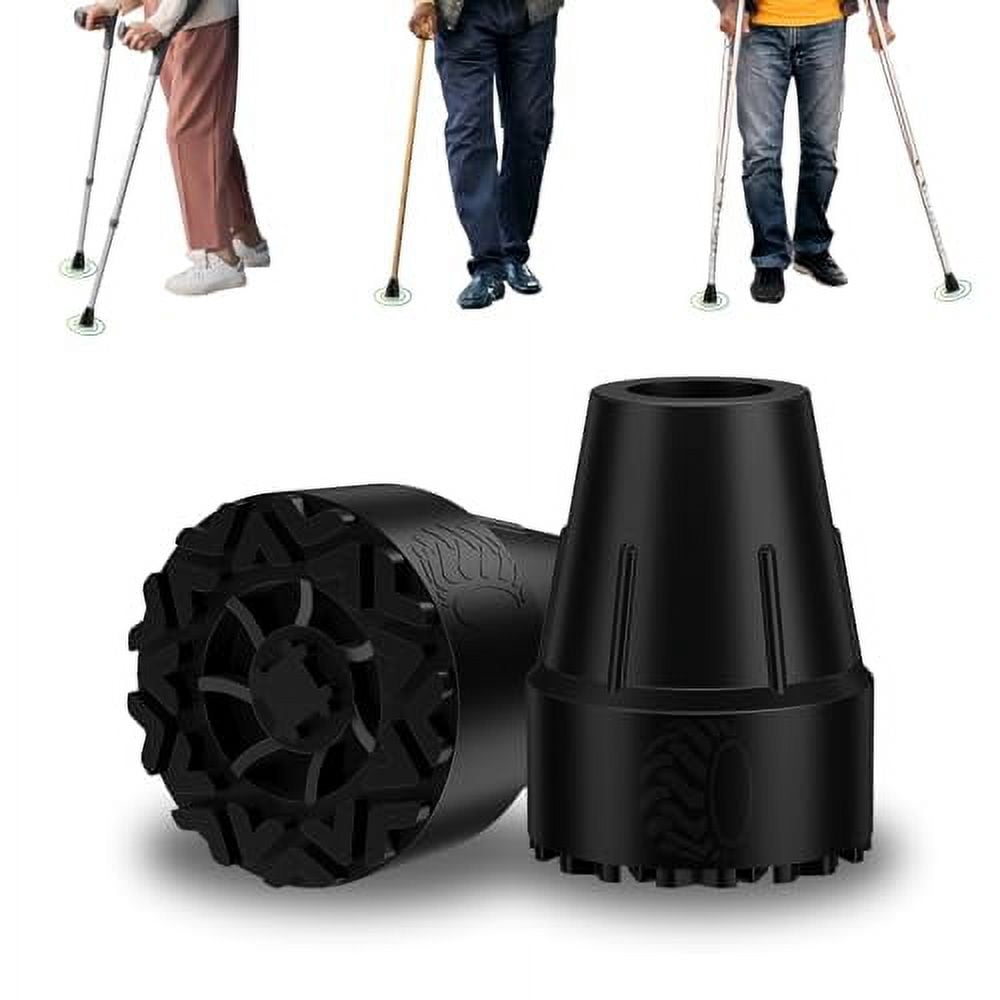 supregear Cane Tips 3/4 in, 2 Pack Heavy Duty Rubber w/ Metal Inserts ...
