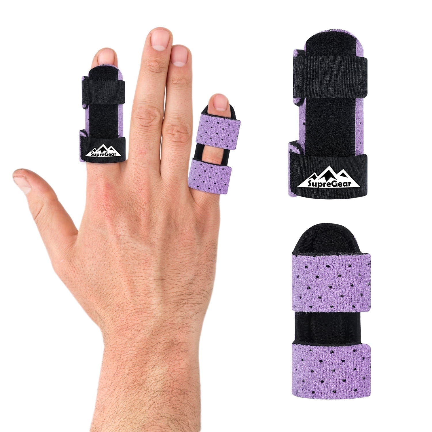 SupreGear Finger Support Brace 2-Pack with Adjustable Stabilizer ...