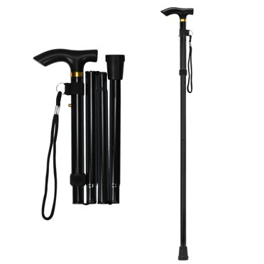 RMS Walking Cane - Adjustable with Ergonomic Handle (Black) - Walmart.com