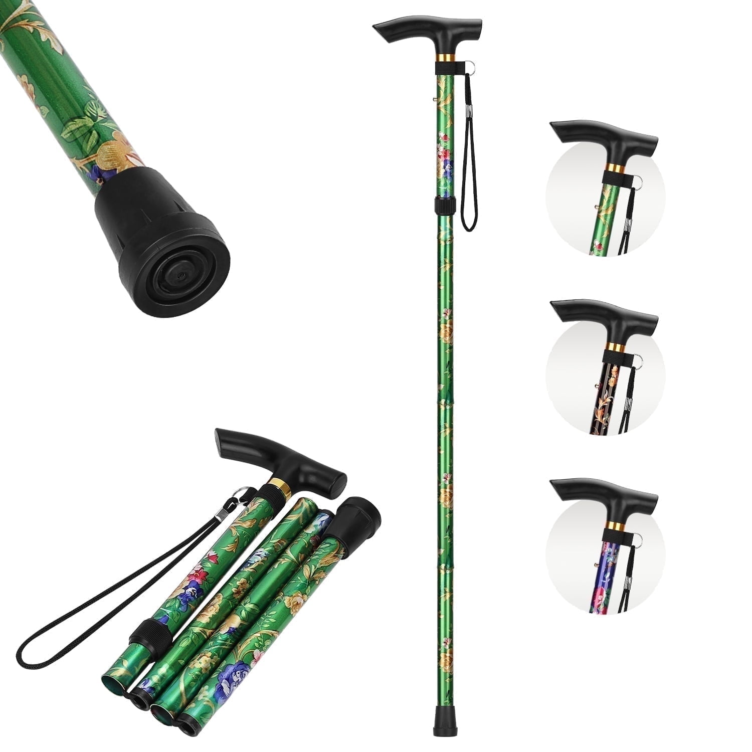 SupreGear Folding Cane for Seniors & Adults, Adjustable Lightweight T ...