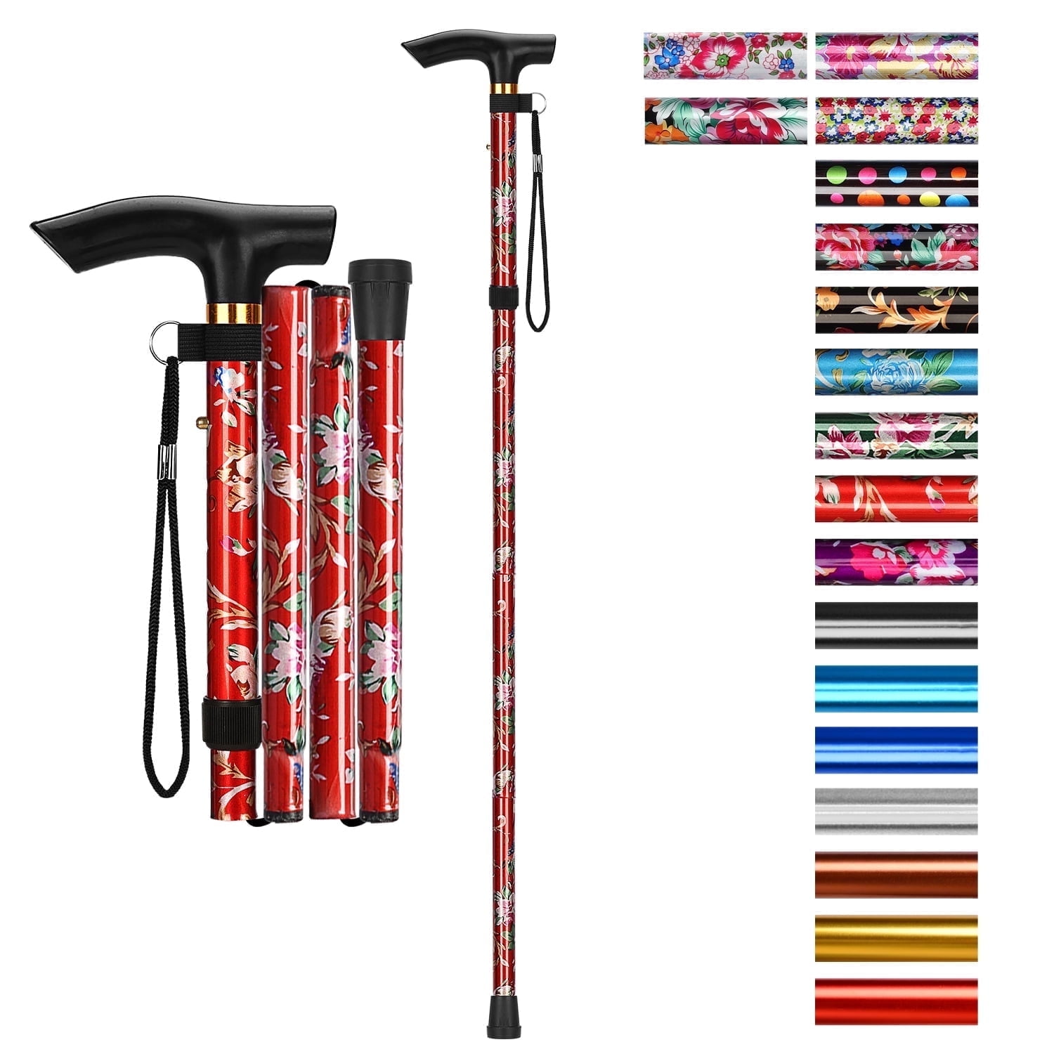 Supregear Retractable Folding Cane, Lightweight, Adjustable Height ...