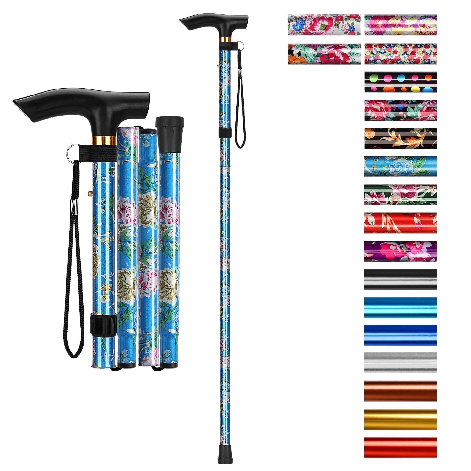 Supregear Portable Lightweight Folding Cane, Adjustable Height, Walking ...