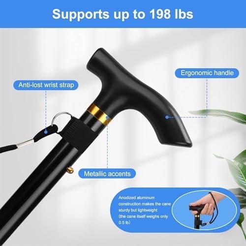 SupreGear Folding Cane - Foldable Walking Cane for Men, Women ...