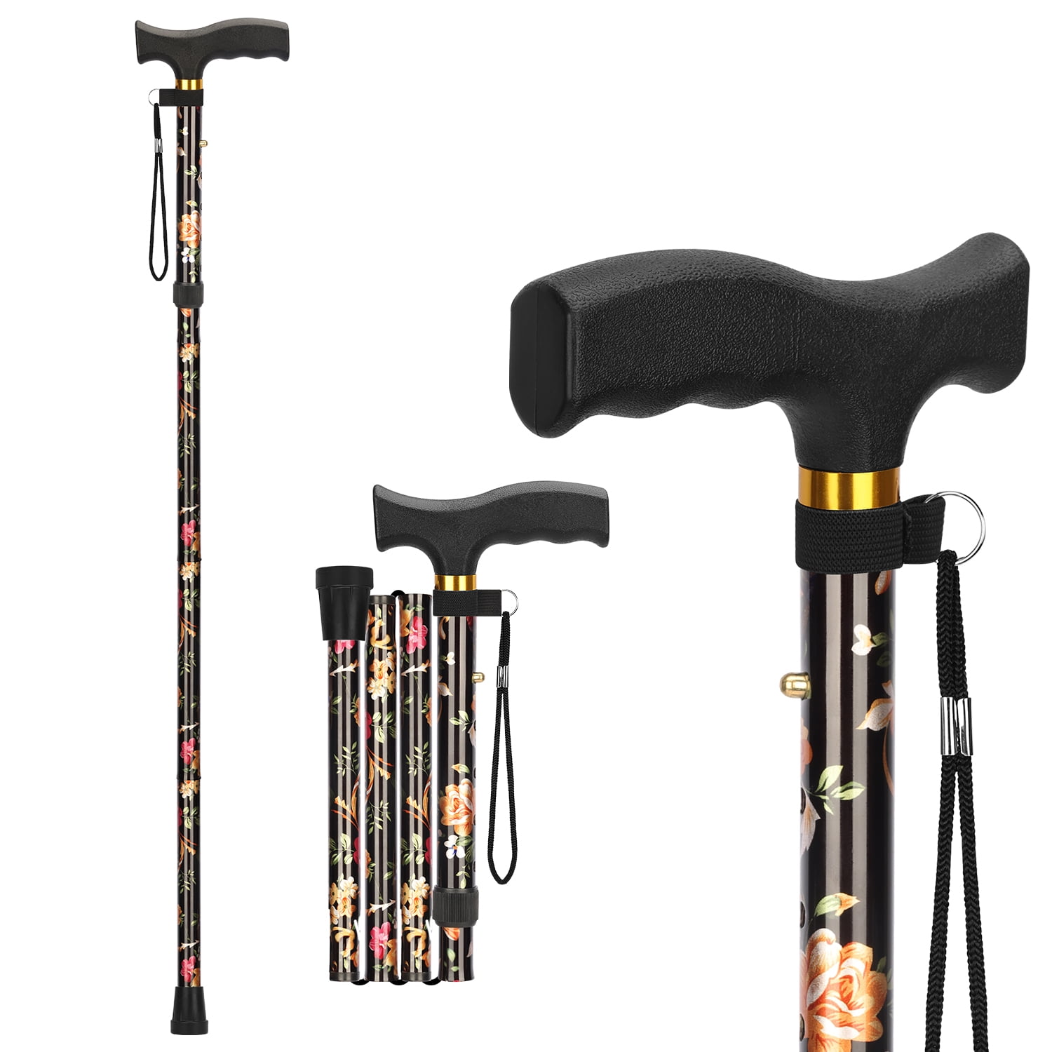 SupreGear Folding Cane, Lightweight Height Adjustable Walking Stick ...
