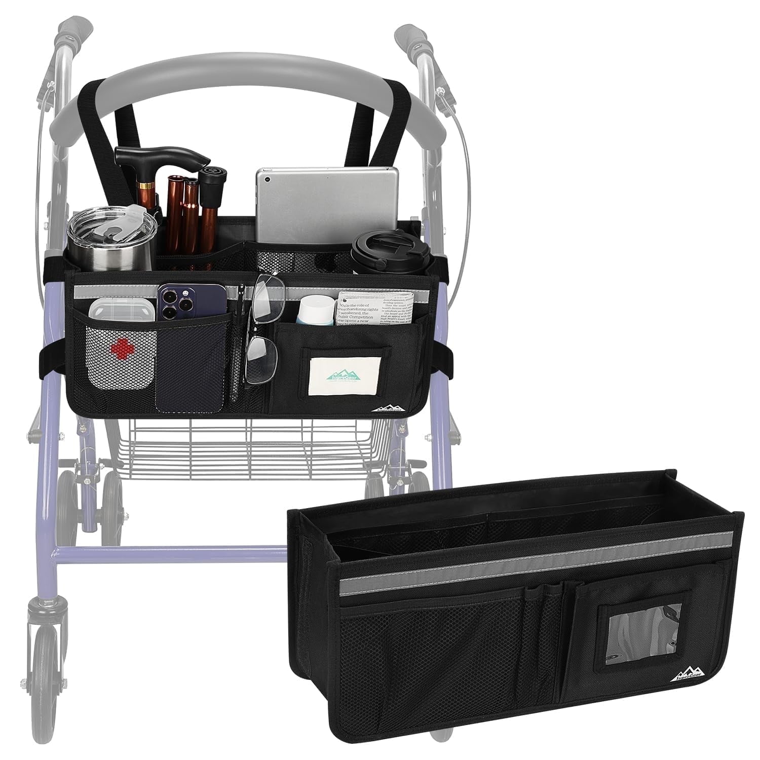 Supregear Large Capacity Rollator Basket, Medical Assistance Organizer ...