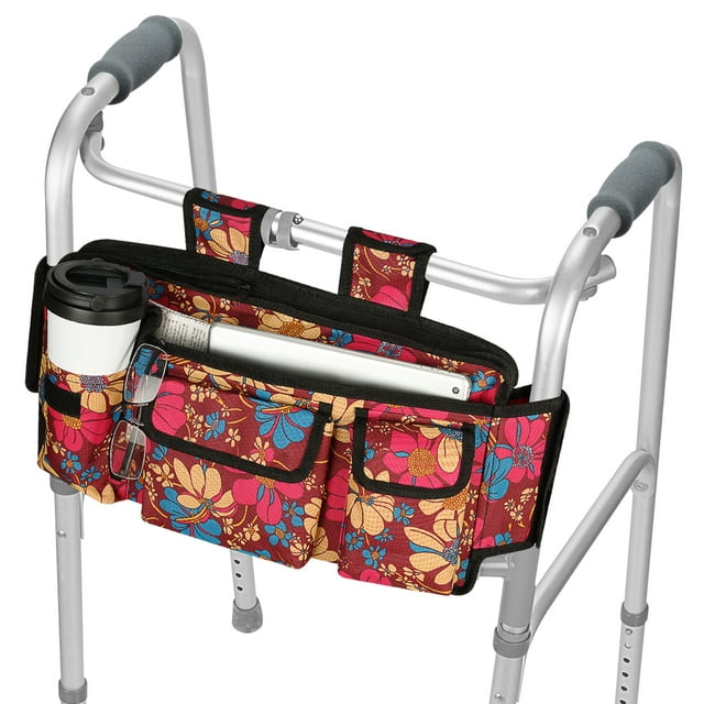 Supregear Attachable Walker Bag, Floral Folding Walker Storage ...