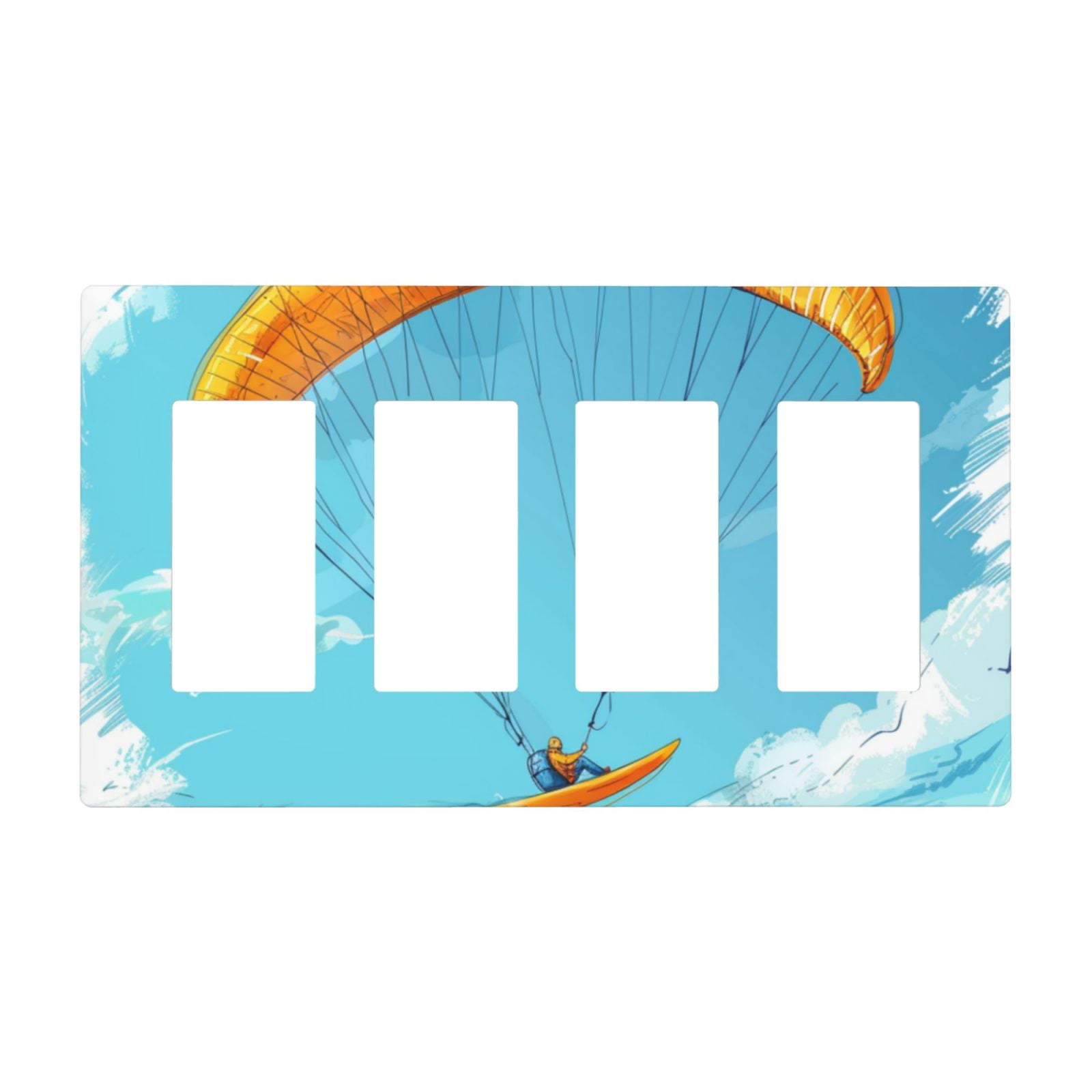 surfing sky Switch Cover Decorative Wall Plate / 4-Gang Screwless ...