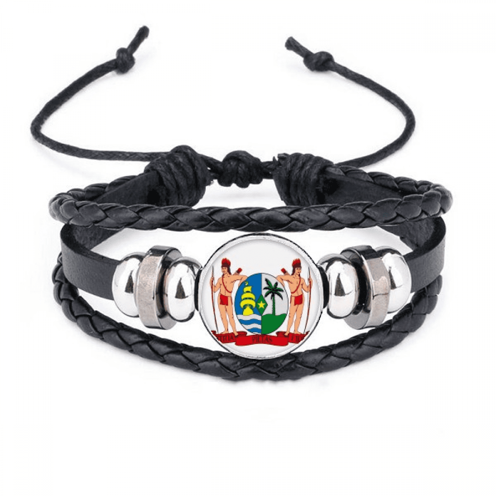 suriname south ameica national emblem bracelet braided leather woven ...