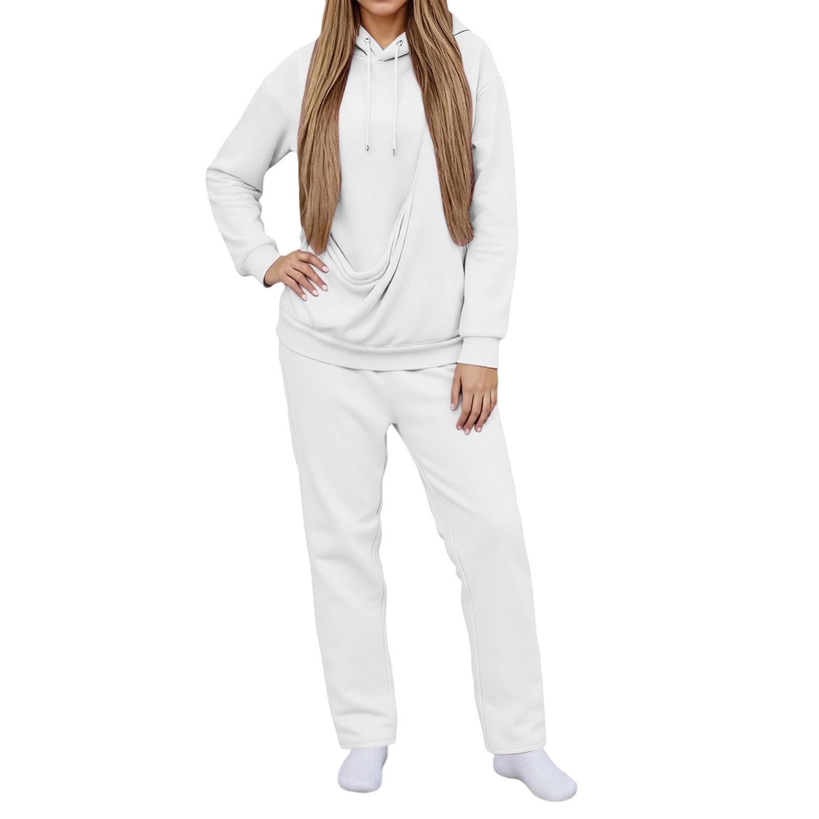 sususu 2 Piece Lounge Set Women,Fall Outfits Women Winter Hooded ...