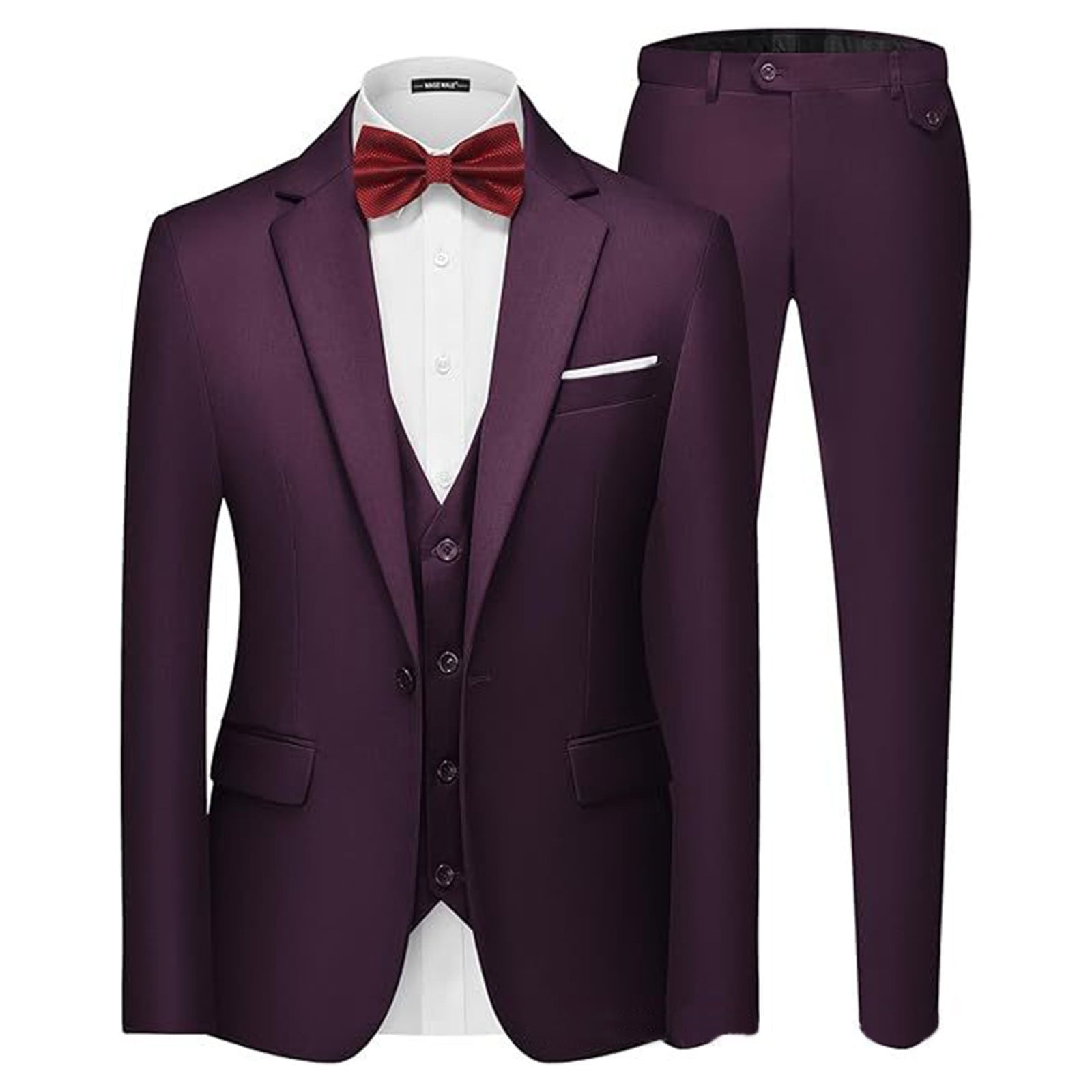 sususu Denim Blazer Men,Mens Suits 3 Piece,Classic Slim Fit Vest and ...