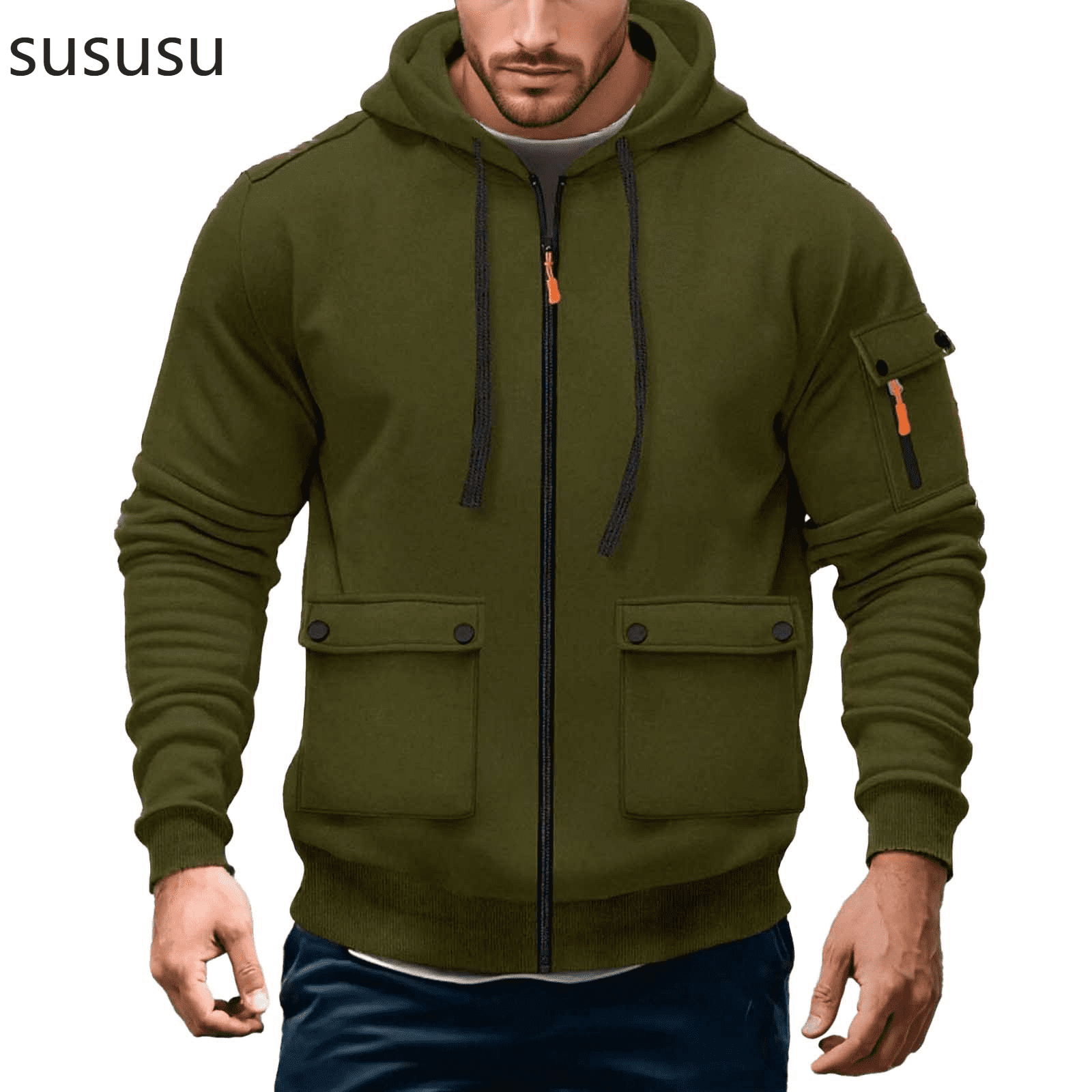 sususu Lightweight Jacket For Men Fall ,Casual Hooded Jacket Winter ...