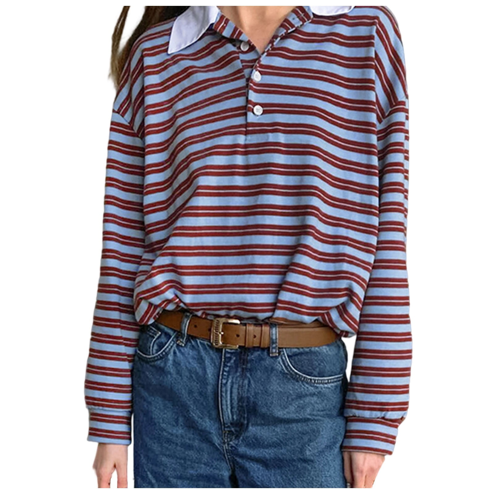 sususu Long Sleeve Basic Tops for Women Pack Crewneck Stretch Slim ...