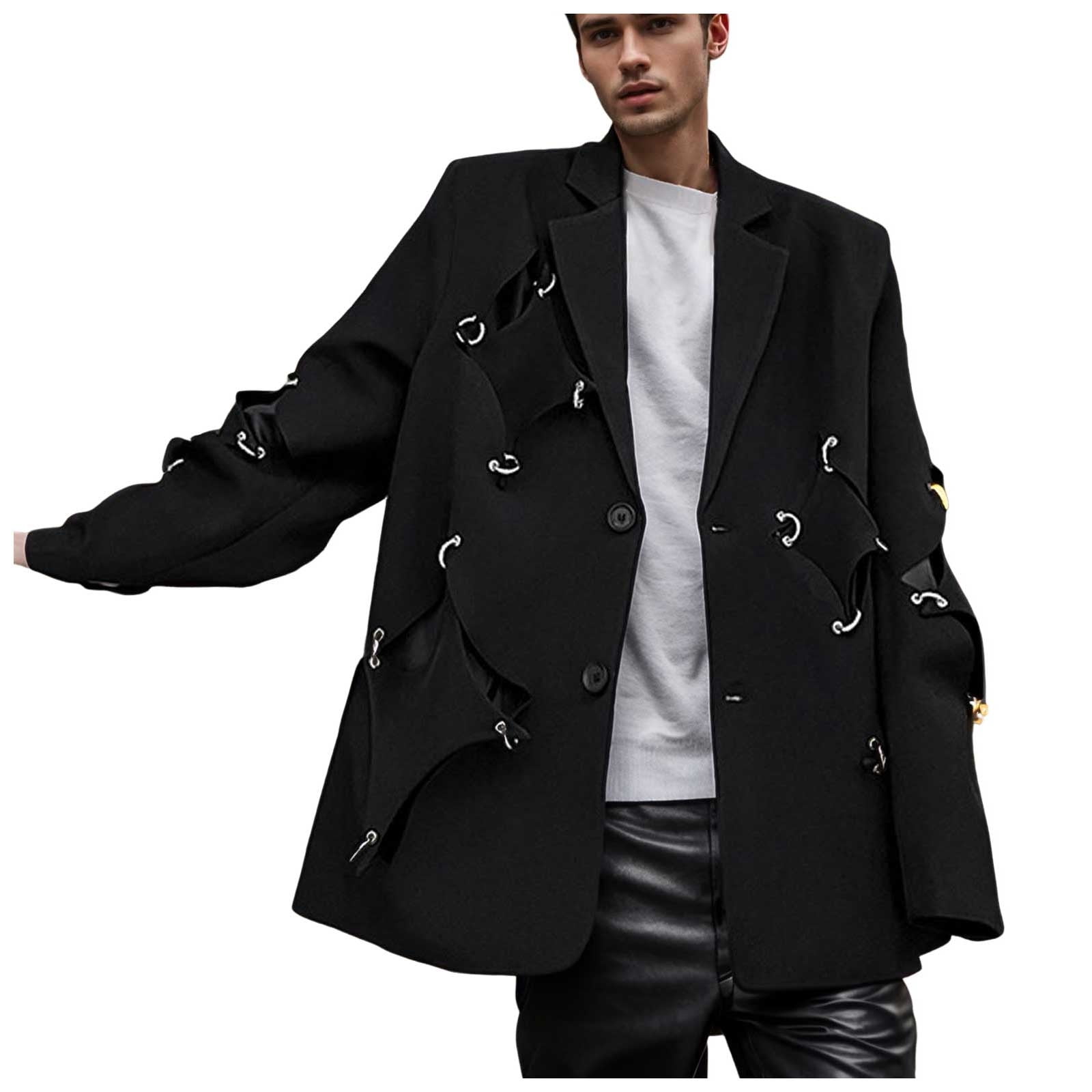 sususu Men Suit Jacket Blazer,Mens Black Suit,Stage Performance Suit ...