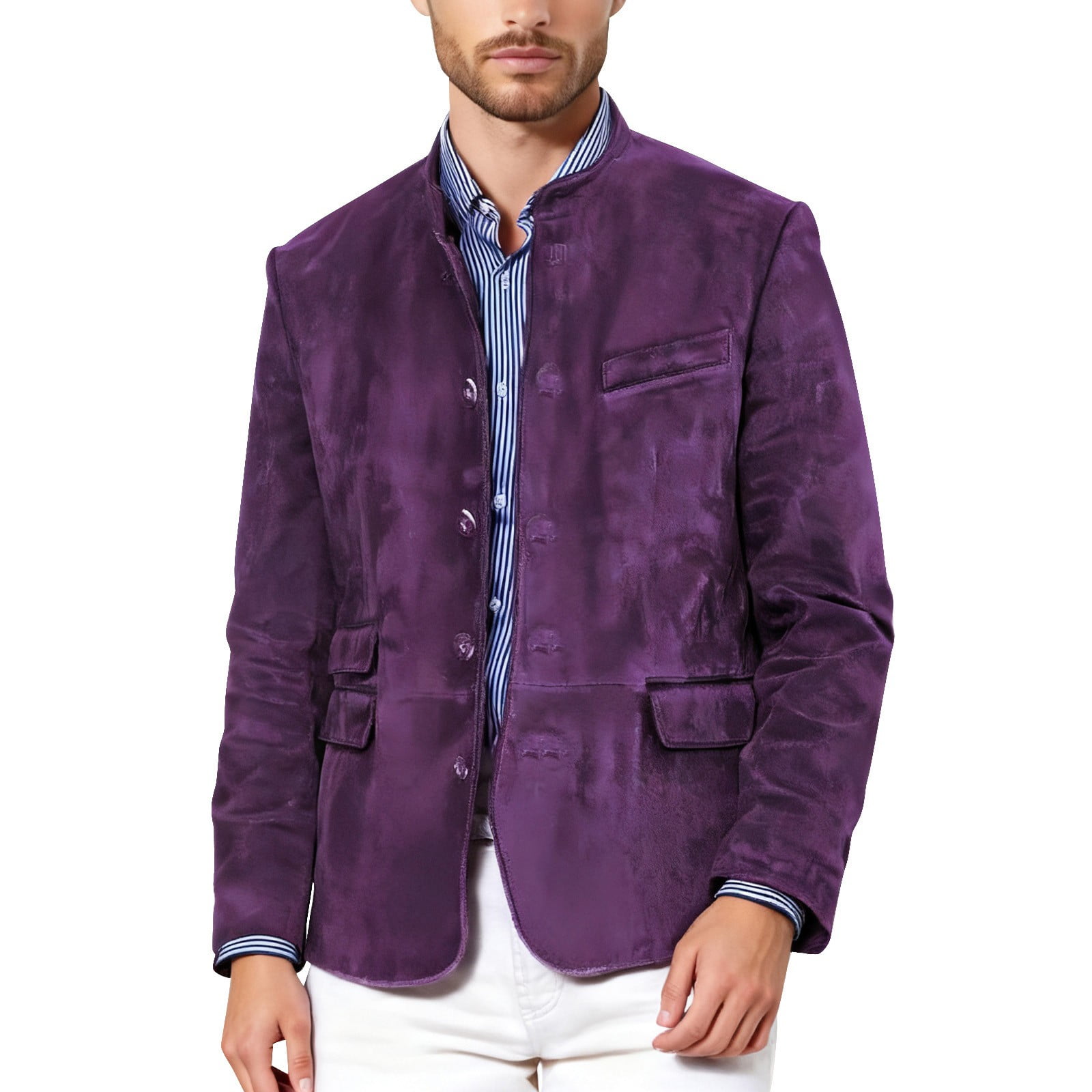 sususu Mens Navy Blue Blazer,Men Slim Fit Suit,Casual Suit Jacket With ...