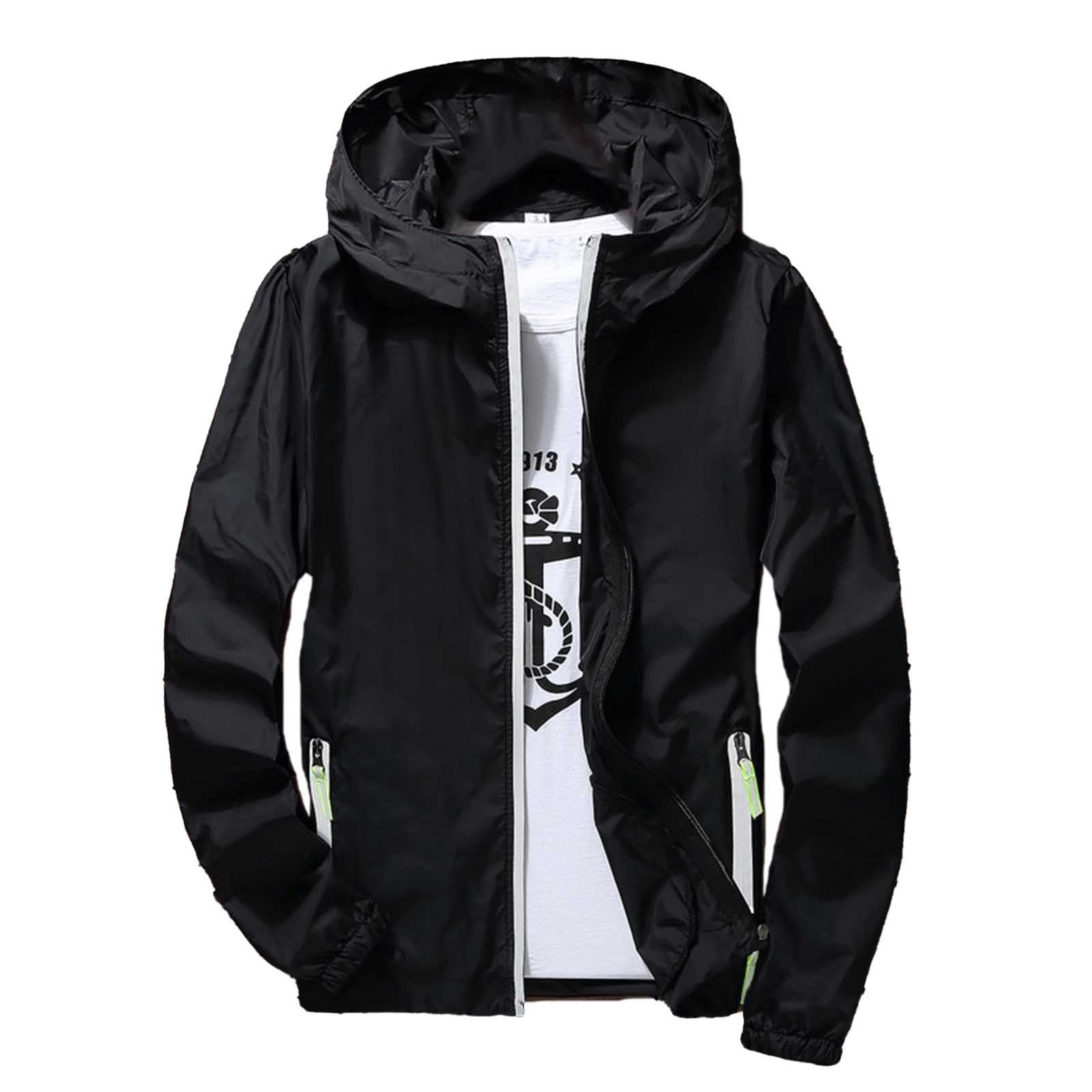 sususu Mens Rain Jacket ,Mens Long Coat With Hood,Casual Hooded Sport ...