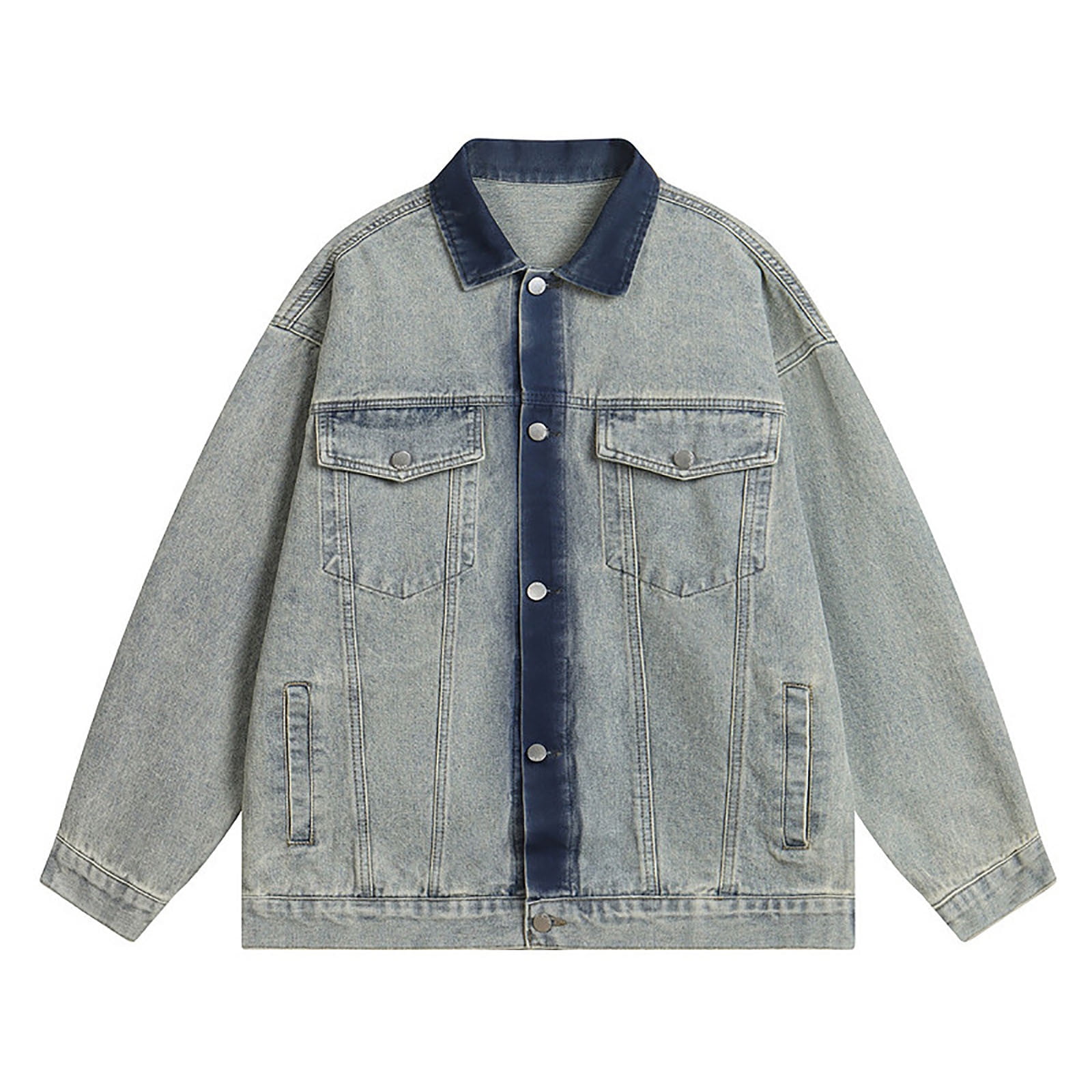 sususu Mens Sherpa Jacket,Y2K Jacket Men,Distressed Denim Jacket Washed ...