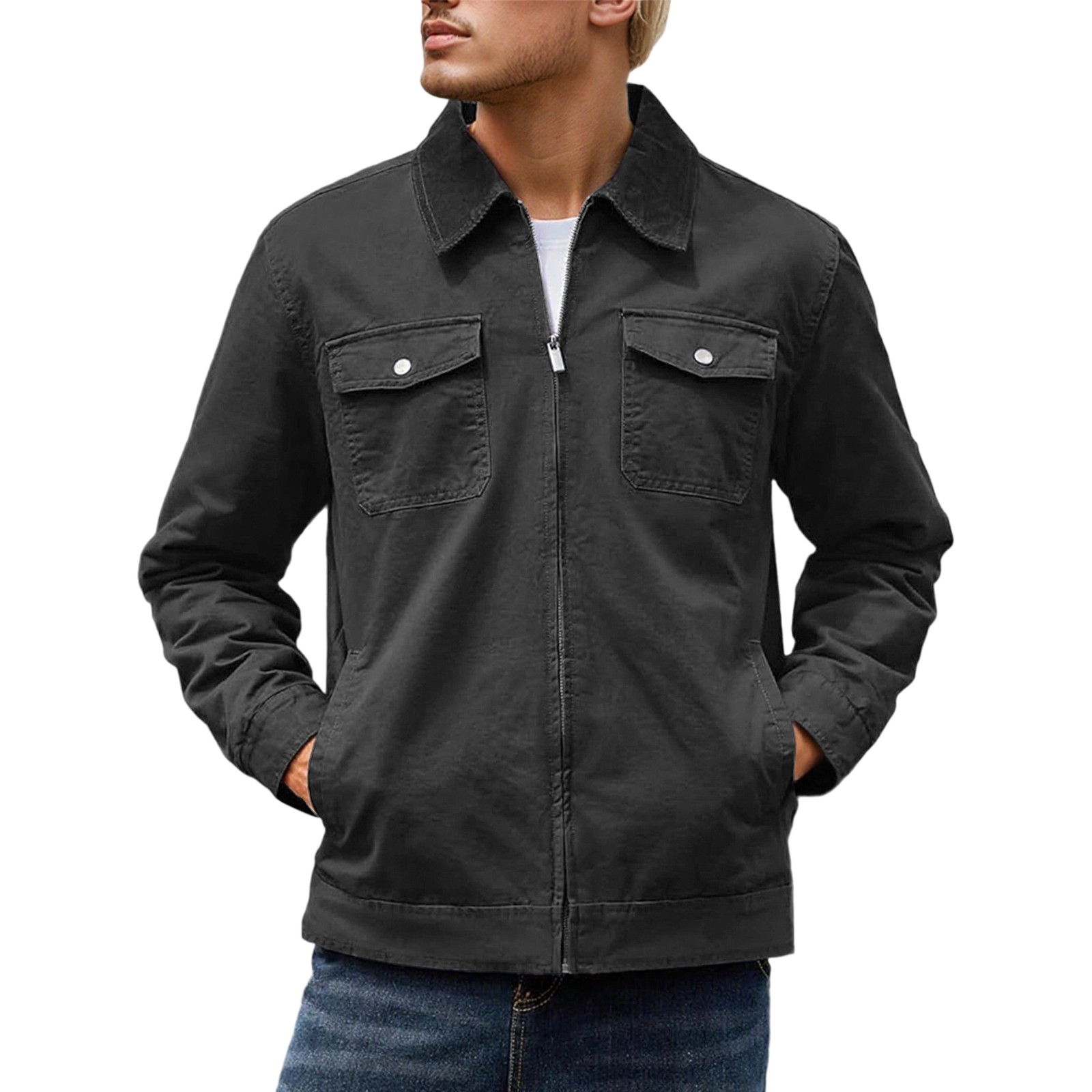 sususu Puffer Jacket Men With Hood ,Solid Color Warm Jacket Casual ...