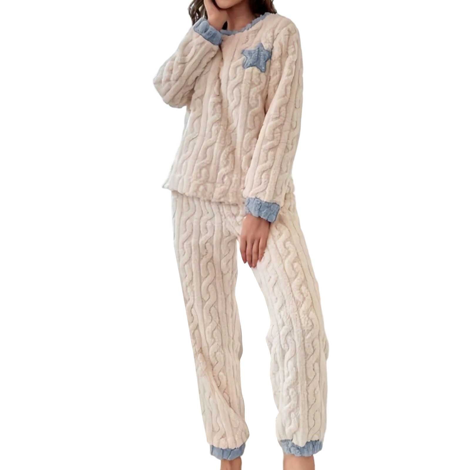 sususu Sweat Set for Women,Matching Set Women's Winter Warm Coral Two ...