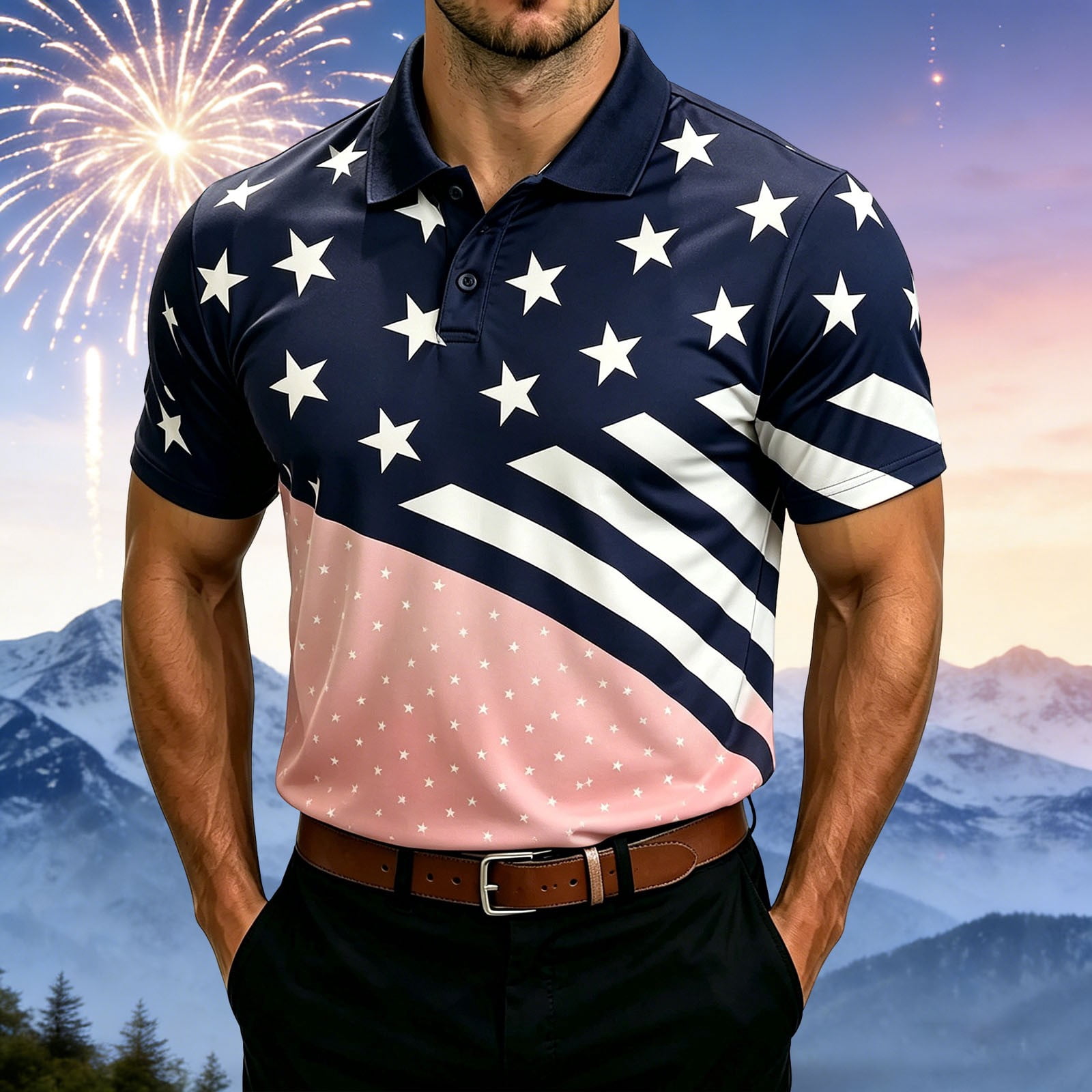 sususu U.S. 250th Anniversary Hawaiian Shirt Men American Flag 1776 ...