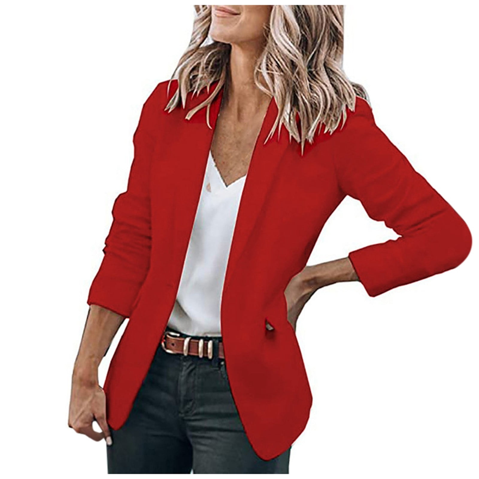 sususu Womens Blazers for Work Casual,Womens Plaid Jacket,Casual Long ...