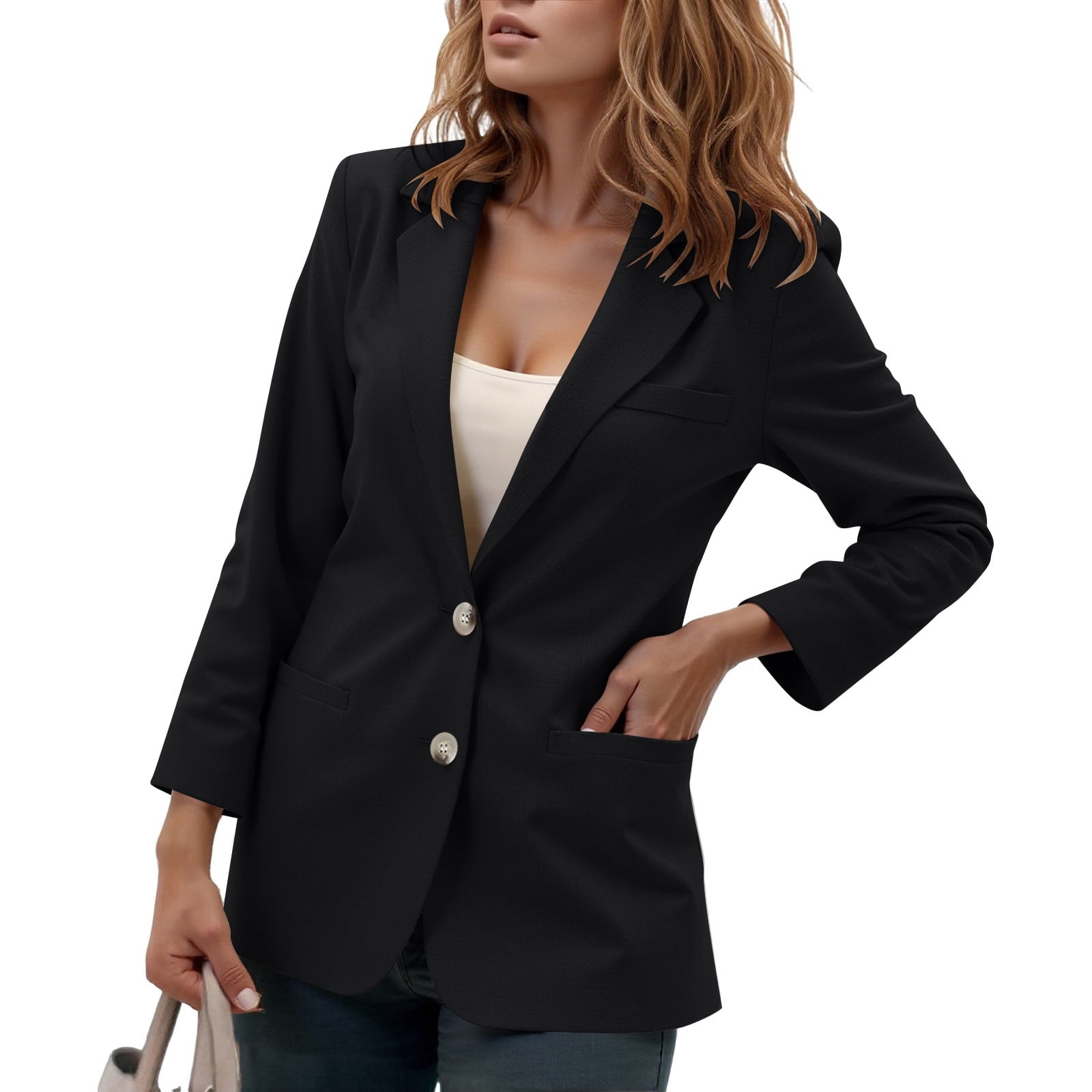 sususu Womens Blazers for Work,Navy Blue Blazer for Women,British Style ...