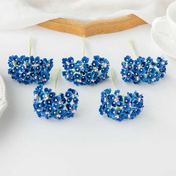 suxuMhao Artificial Flower, 5 Bunches Dark Blue Fake Gypsophila, 4.3in ...
