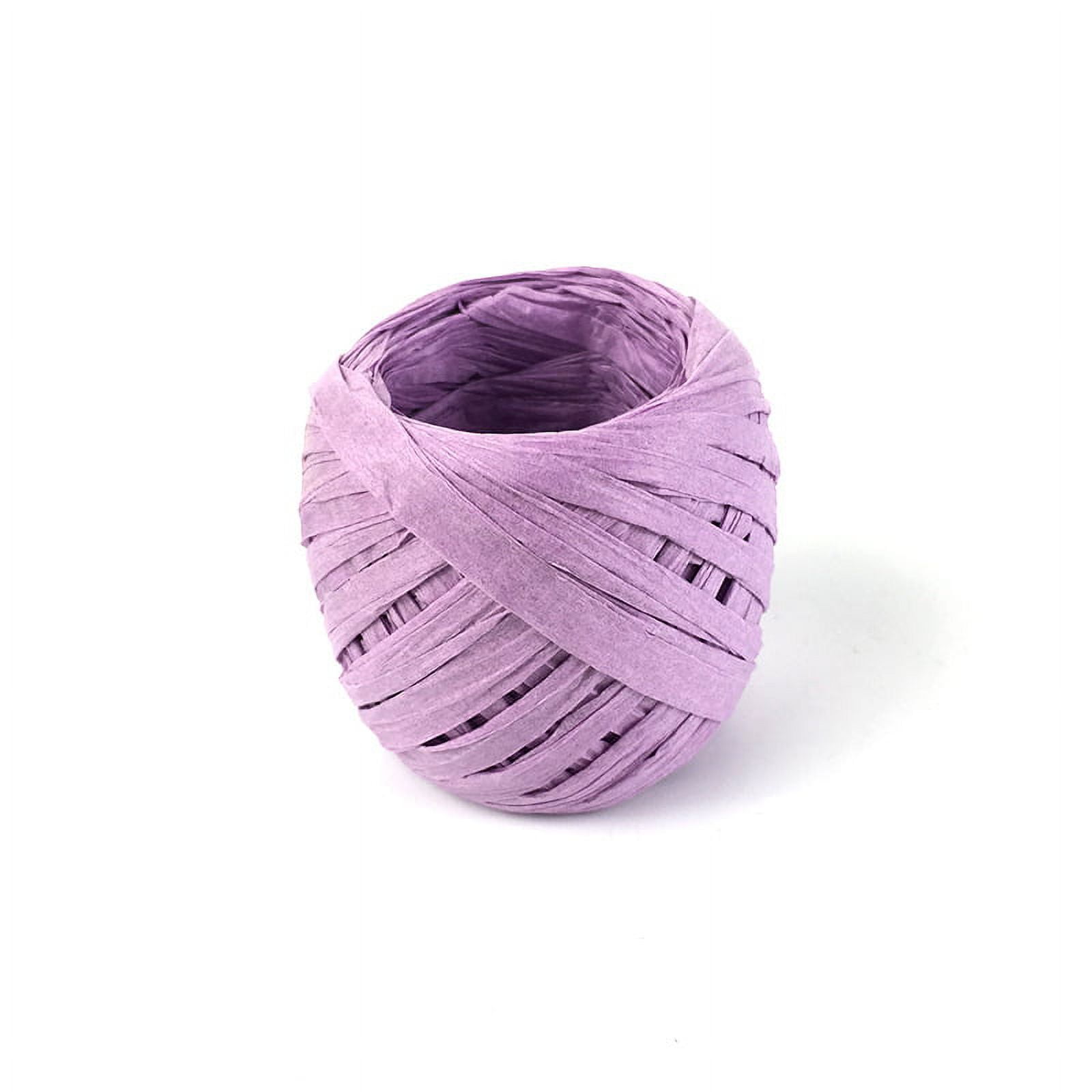 suxuMhao Raffia Paper Rope, 2 Rolls Light Purple Raffia String, Natural ...