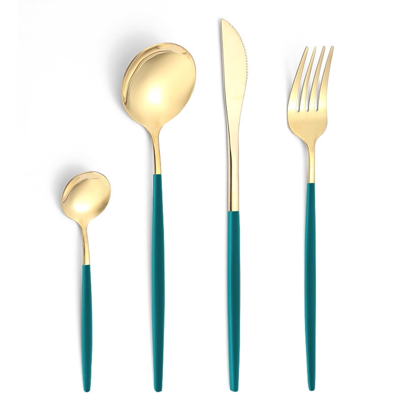 suxuMhao Stainless Steel Silverware Set, 4-Piece Kitchen Silverware ...