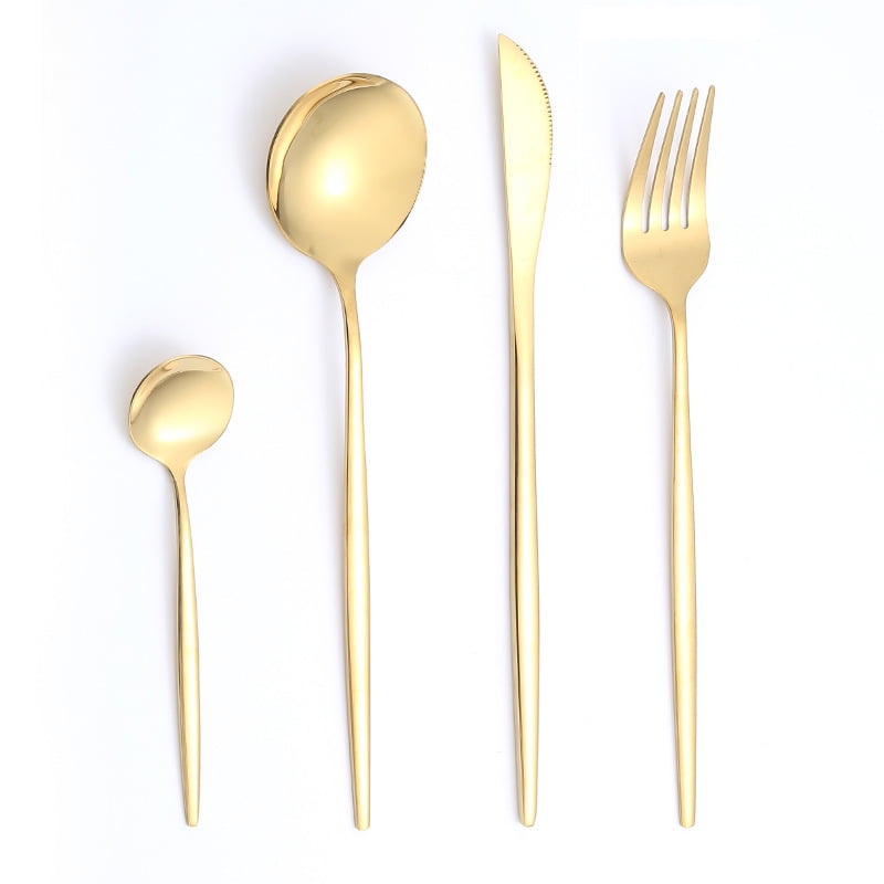 suxuMhao Stainless Steel Silverware Set, 4-Piece Kitchen Silverware ...