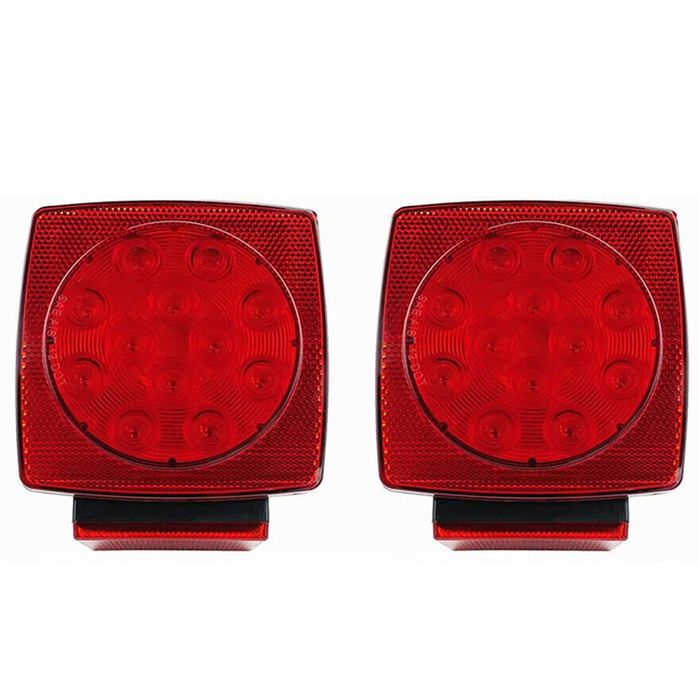 suyin 2Pcs Rear Led Submersible Square Trailer Tail Lights Kit Boat ...
