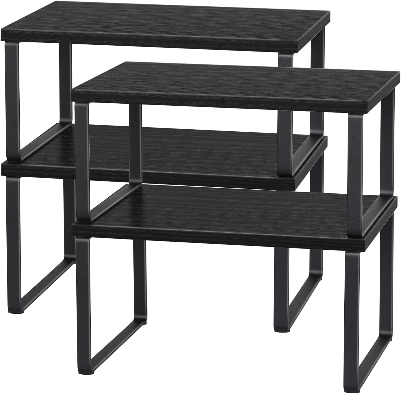 hltusyp Counter Shelves Kitchen Stackable Cabinet Shelf Wood Organizer ...