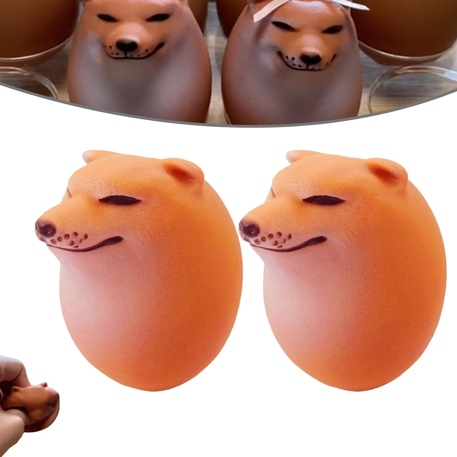 sw Shibako Dog Squishy Egg, Slow Rising Squishy Fidget Toys with Base, Stress Relief Toys are ...