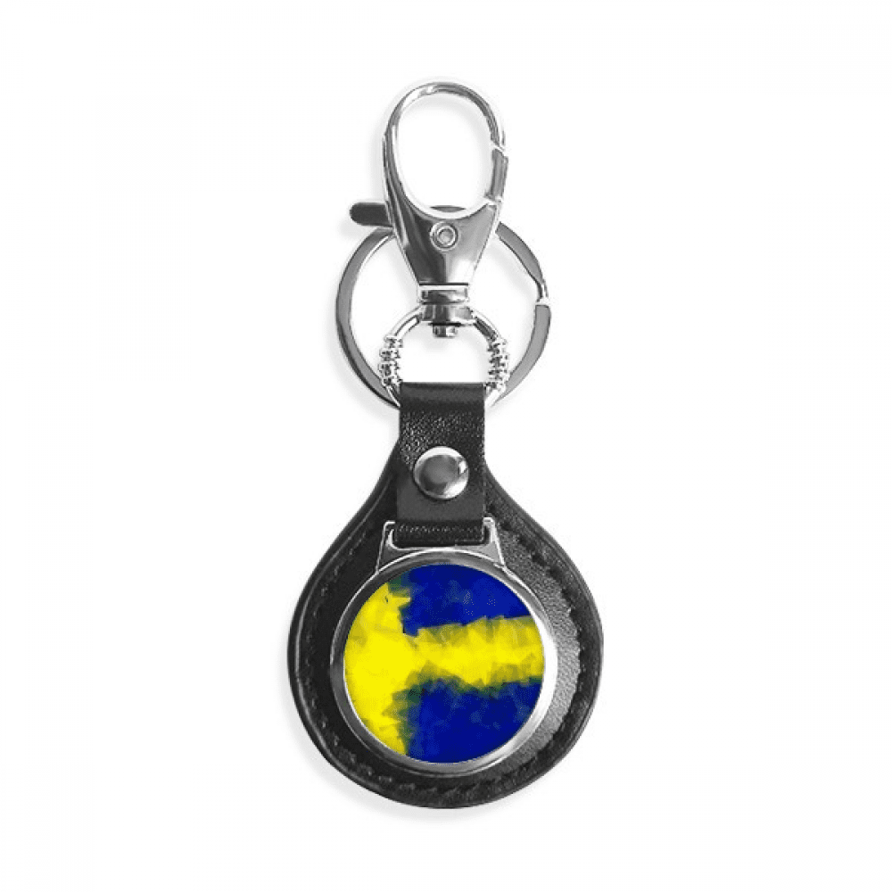 swedish flag pattern key link chain keyholder finder hook metal ...