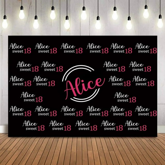 sweet 16 18 birthday party logo customize background step and repeat ...