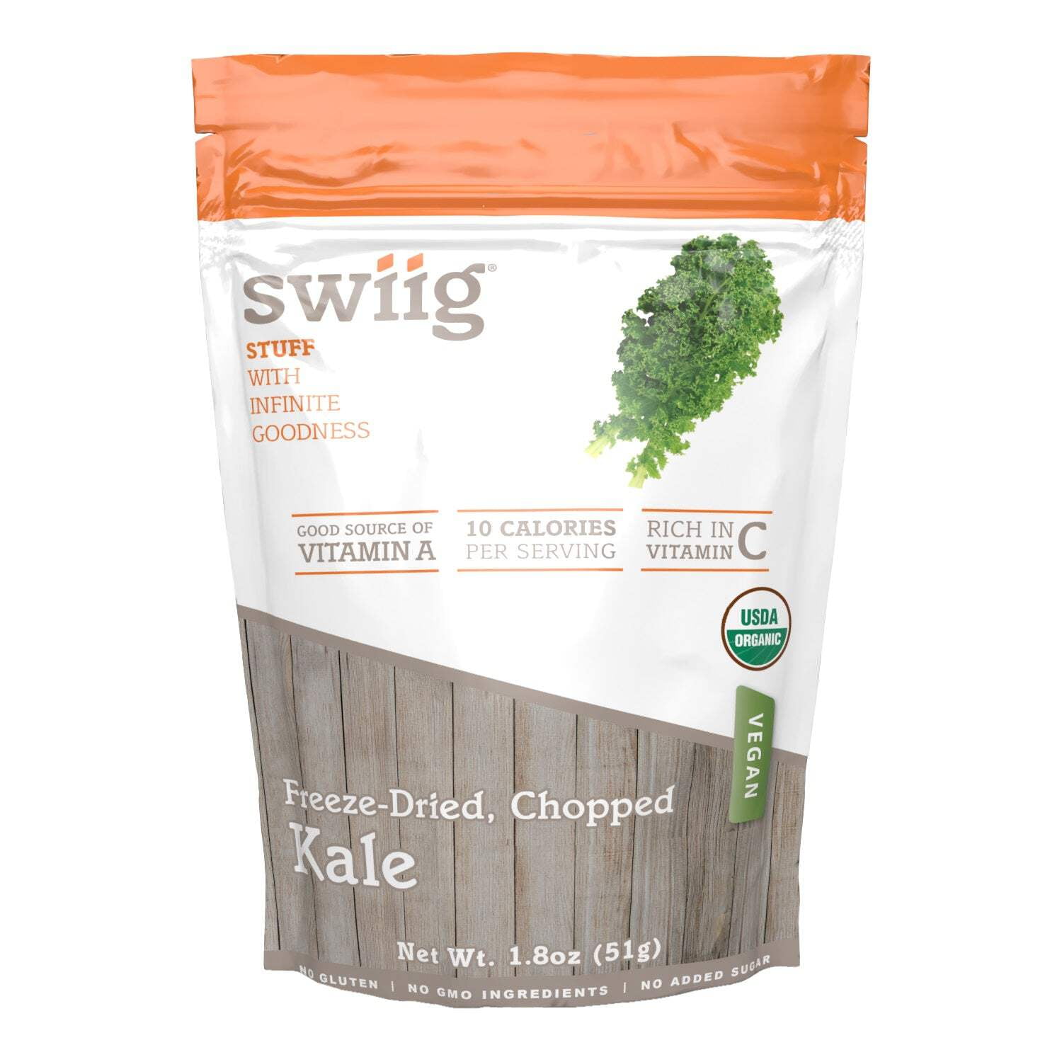 swiig Organic Freeze-Dried, Chopped Kale - 1.8oz - Walmart.com