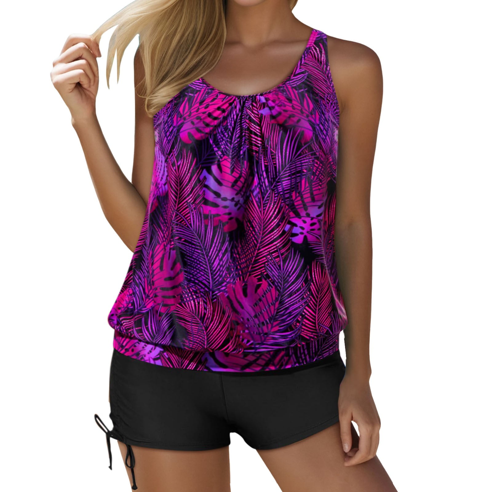 swim suits for women 2025 Two Piece Women's Tankini Swimsuits Blouson ...