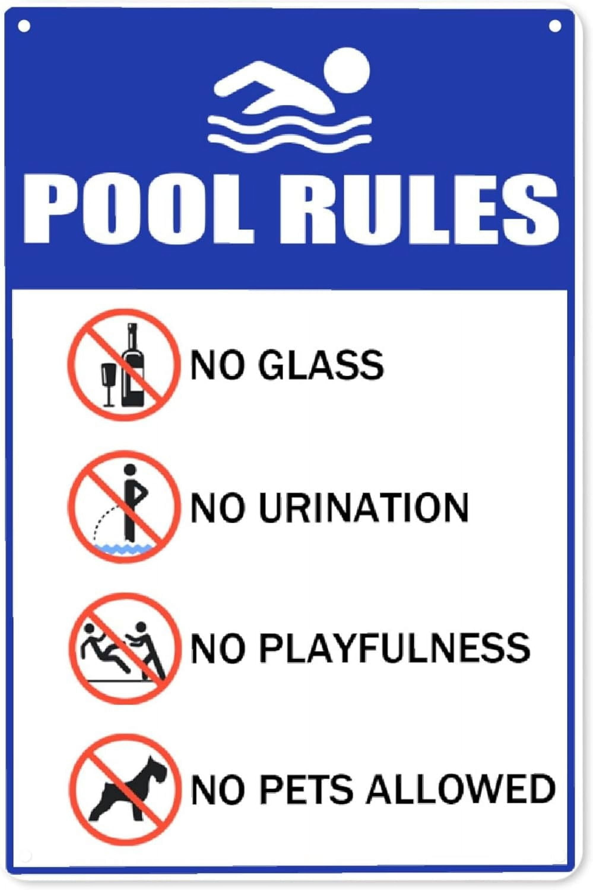 swimming pool Poster 8 X 12 Inches Metal Metal Tin Sign, Pool Rules ...