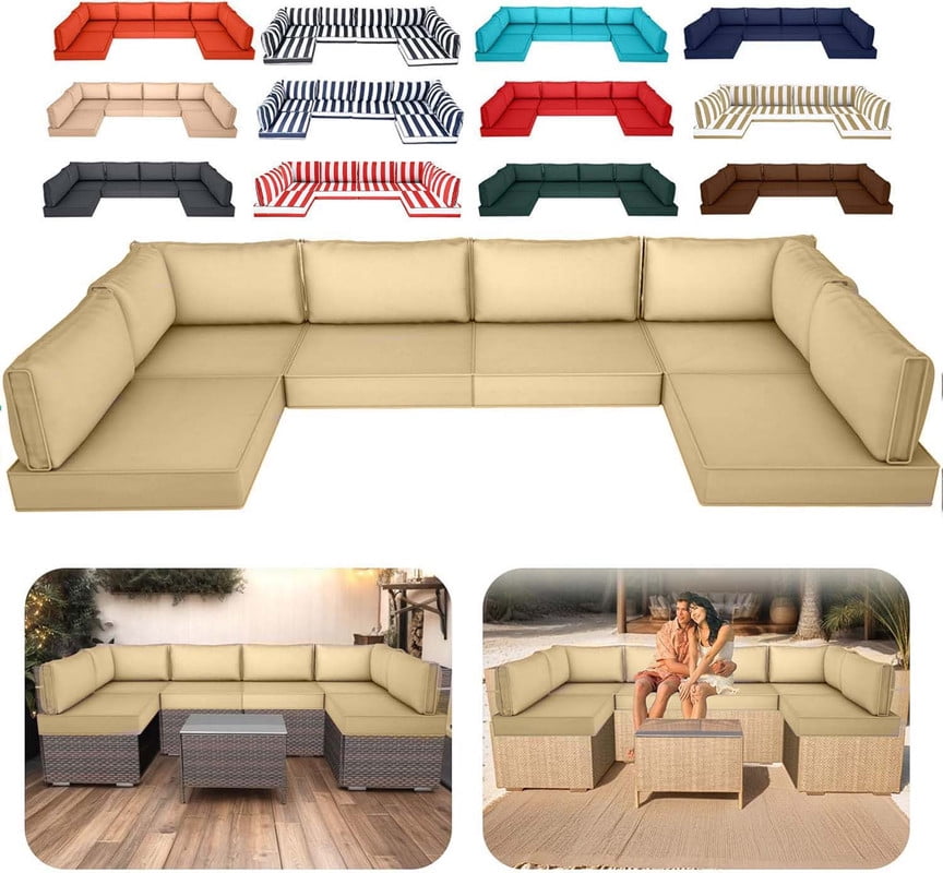 swing 14 Piece Outdoor Sectional Cushions, Water-Resistant Outdoor Sofa ...