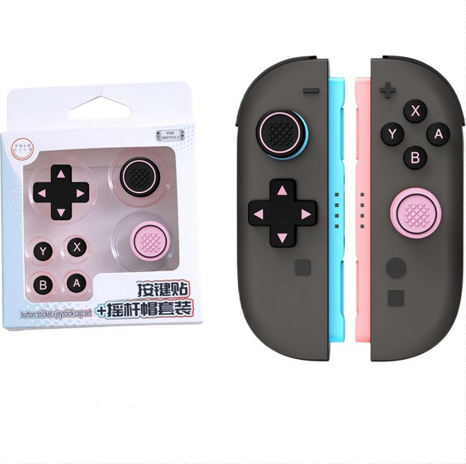 for switch2 2025 Joystick Cap and Colored Button Sticker Set,Anti-Slip ...
