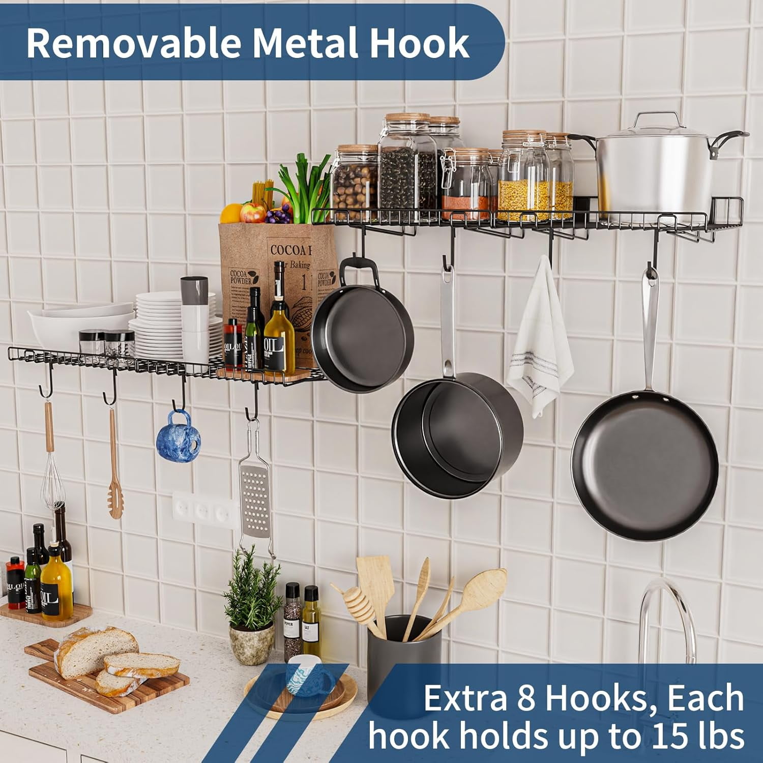 swqazcfr 4 Pack Garage Wall Shelf Garage Wall Mounted Heavy Duty ...