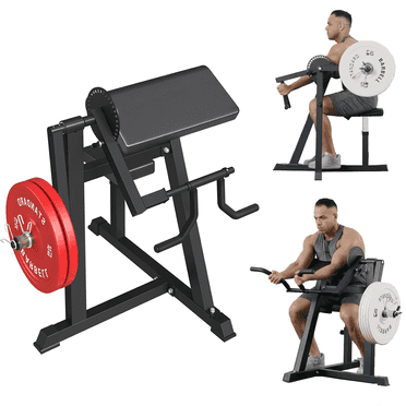 Valor Fitness Standing Curl Bar Station with Olympic Plate and Barbell ...