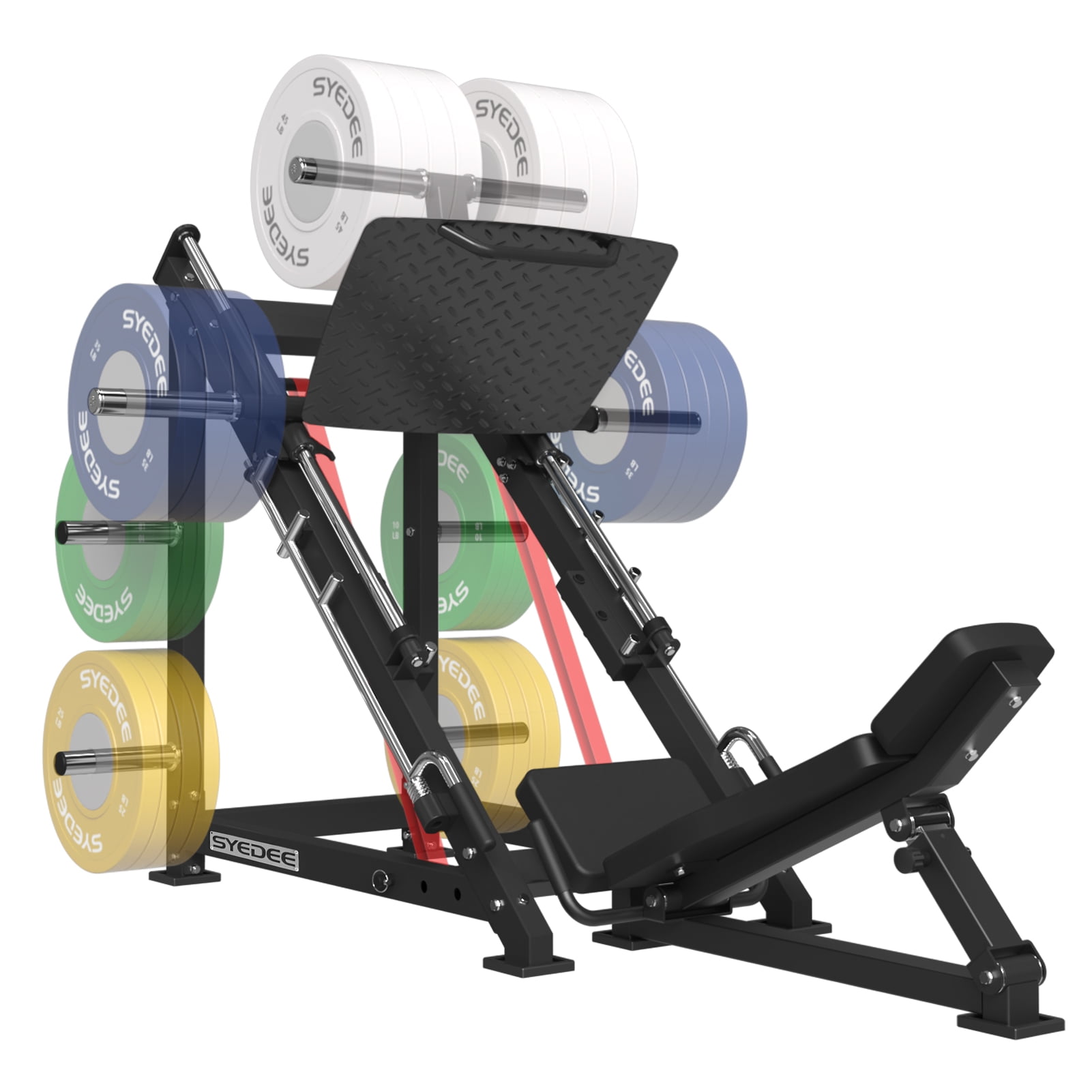Syedee Leg Press Machine, 2000 lbs, Adjustable, 4 Weight Posts, Glute ...