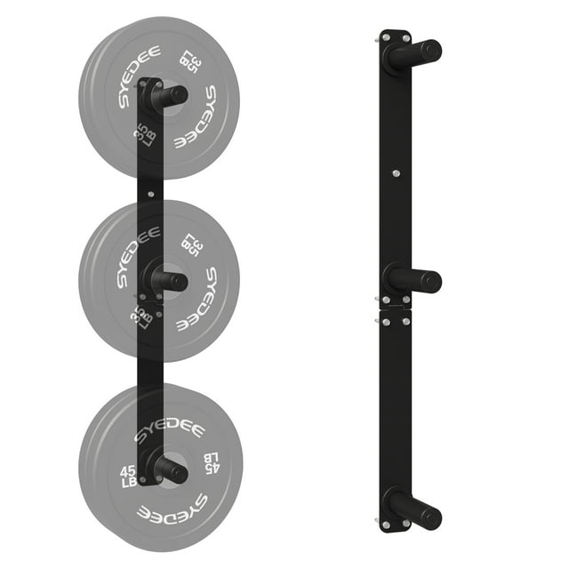 Free Shipping! syedee Wall Mounted Weight Plate Storage Rack, 3-Peg ...