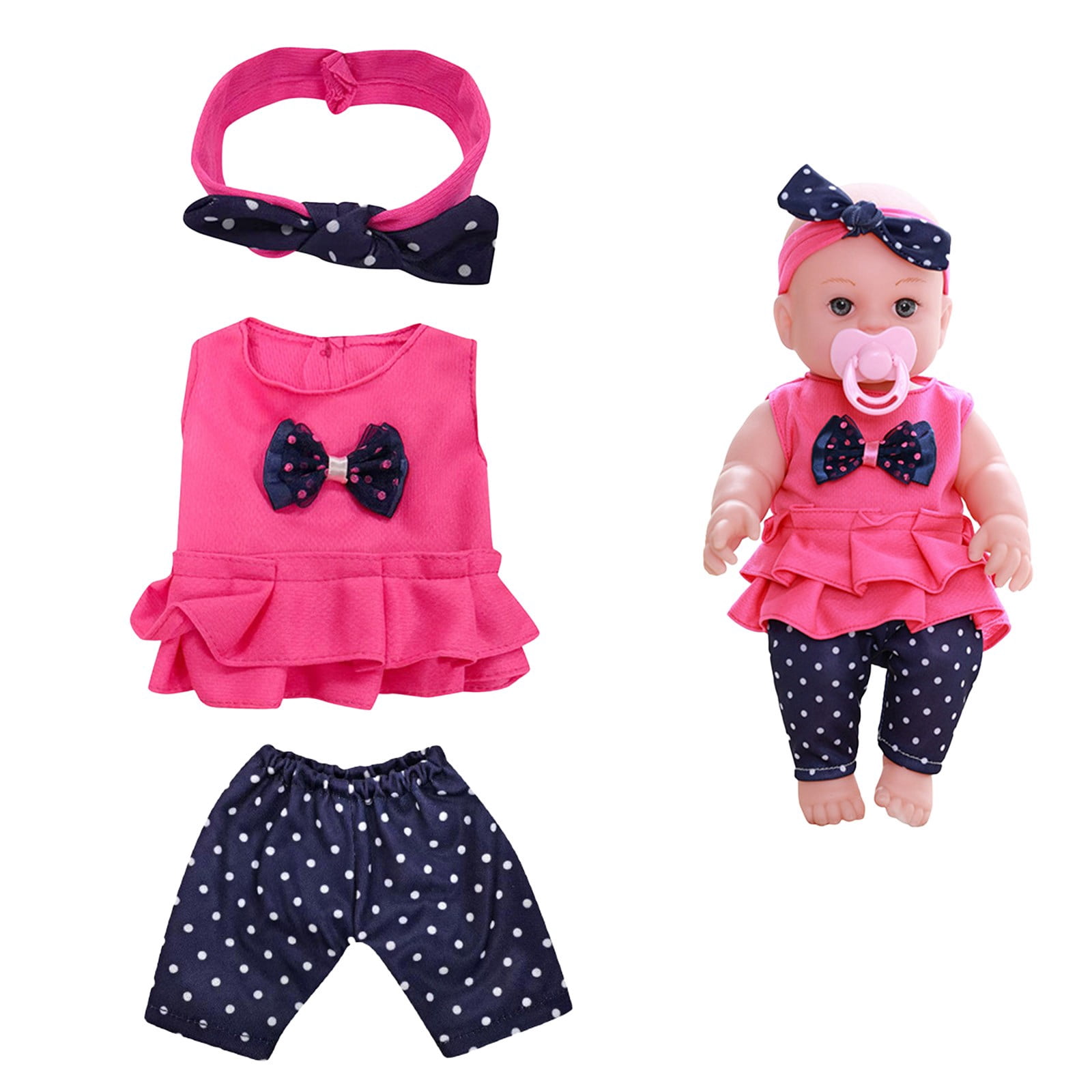 syligr 12-Inch Baby Doll Clothes,Soft Bodysuits Outfits for Baby Dolls ...