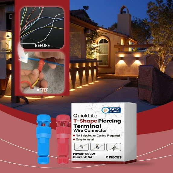 syligr 2 Pack T Type Piercing Terminal Connectors Wire Splice Connector ...