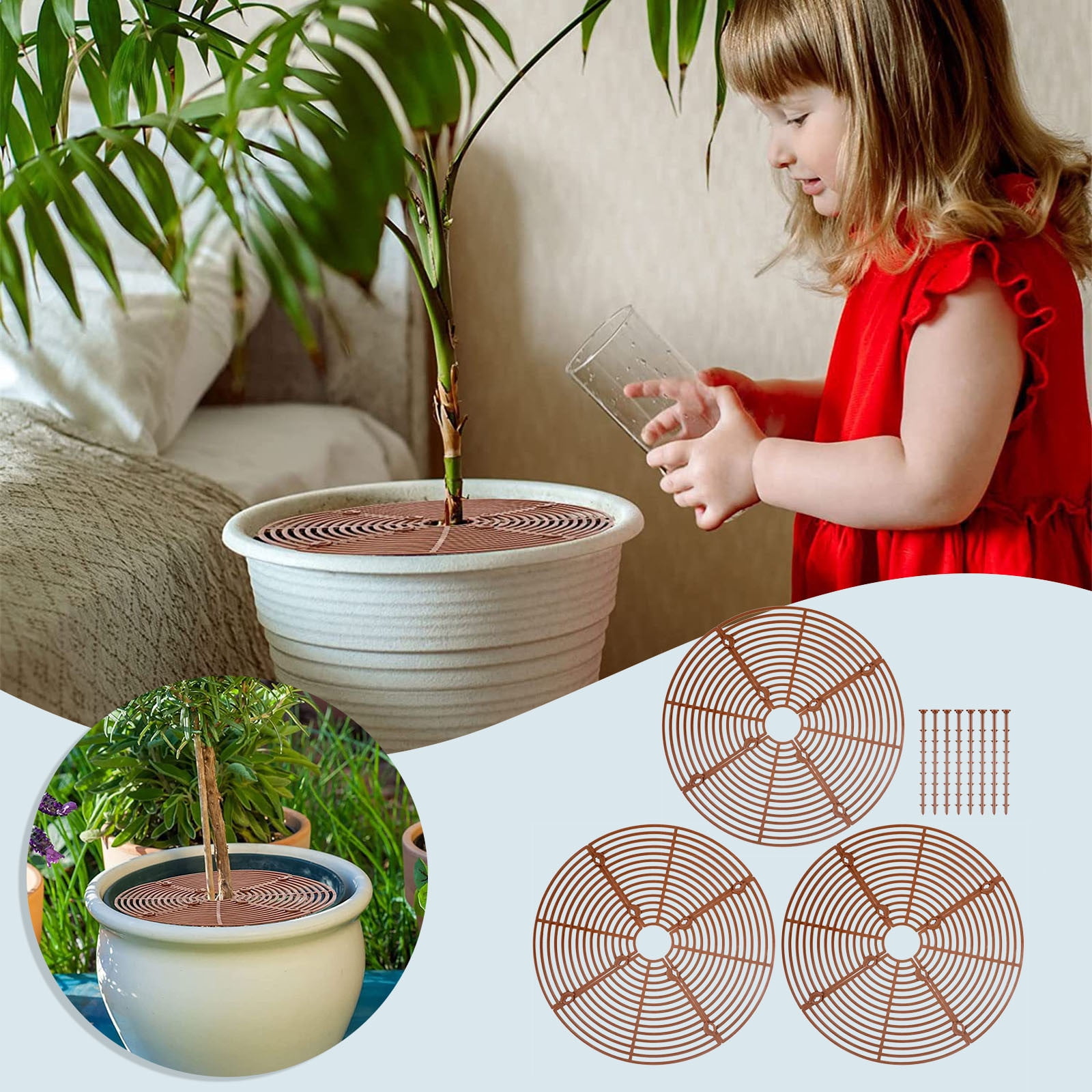 syligr 3 Pack Plant Pot Covers for Indoor Plants, 11 Inch Adjustable ...