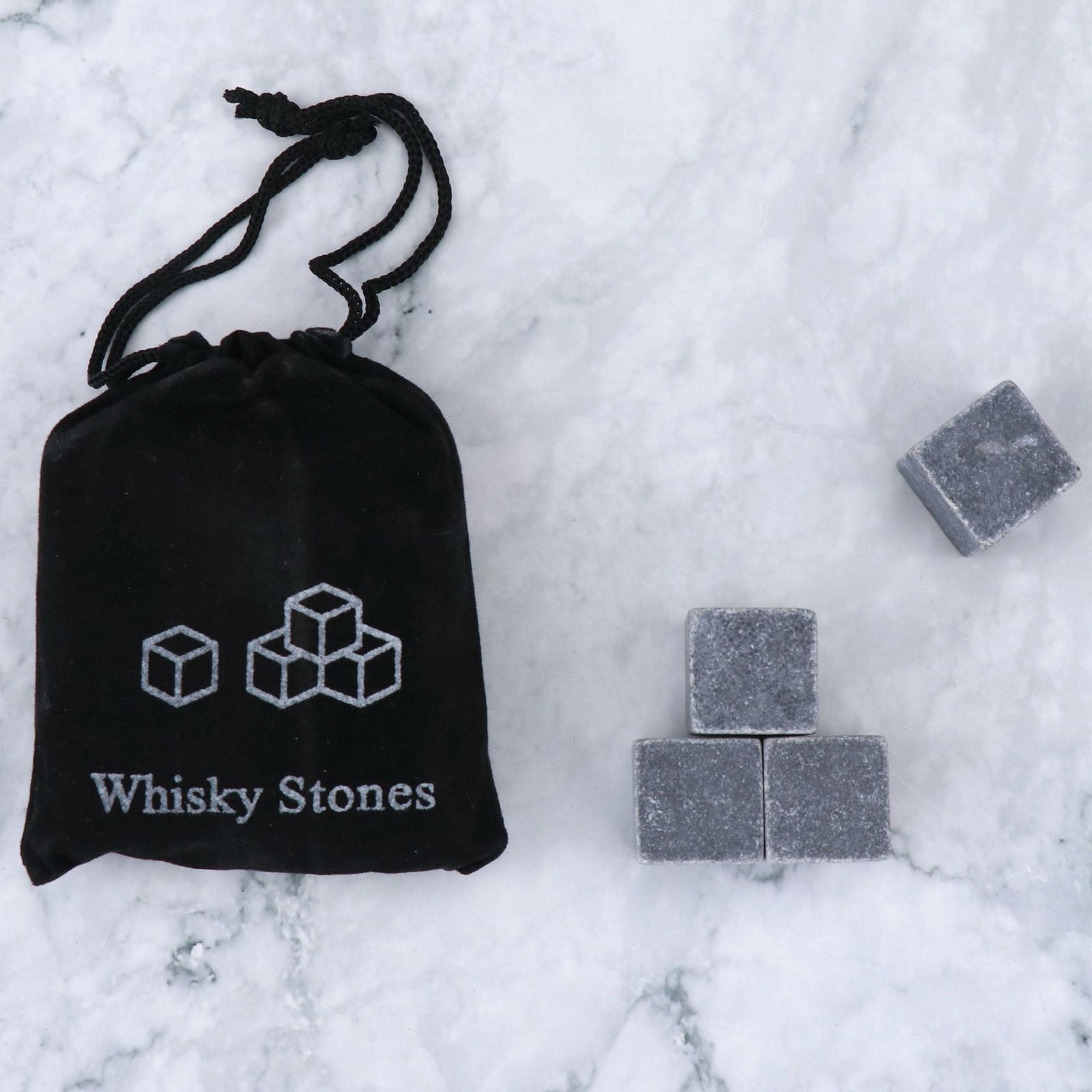 syligr 4pcs Whiskey Stones Gift Set - Granite Chilling Rocks for ...
