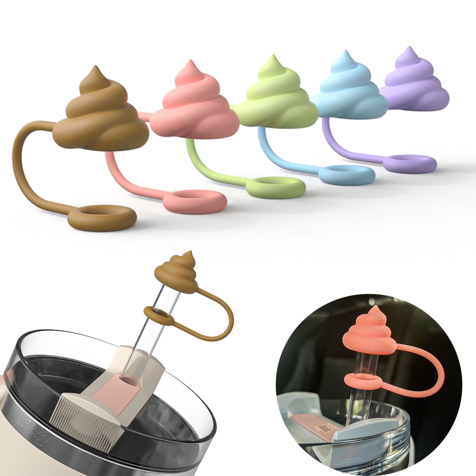 syligr 5pc Toilet Straw Overflow Stopper Cup Falling Stopper Cup Straw ...